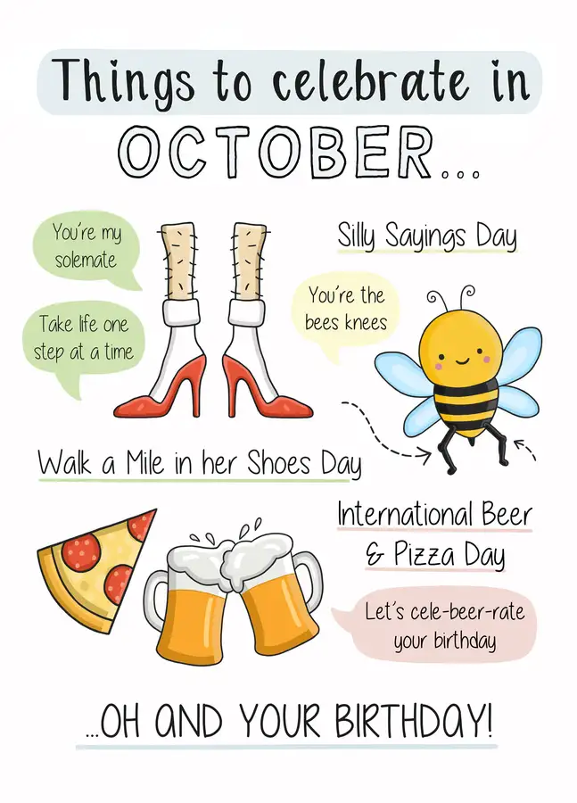 October Birthday Quotes Funny Birthday Card Reasons To Celebrate In