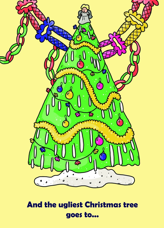 Ugly Christmas Trees Cartoon